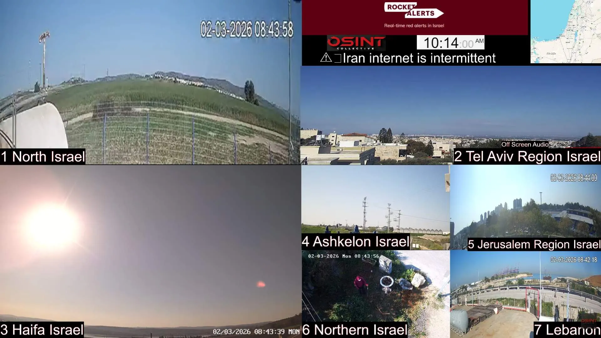 Middle East Live CCTV Cams - Iran, Israel & Lebanon